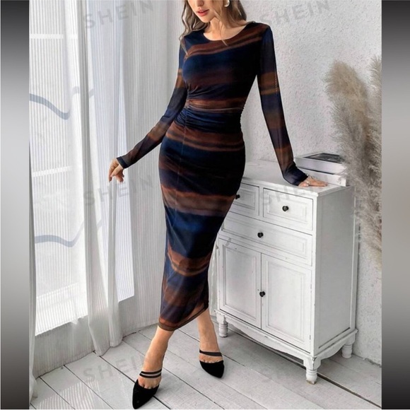 SHEIN | Dresses | Shein Mesh Gradient Midi Dress | Poshmark